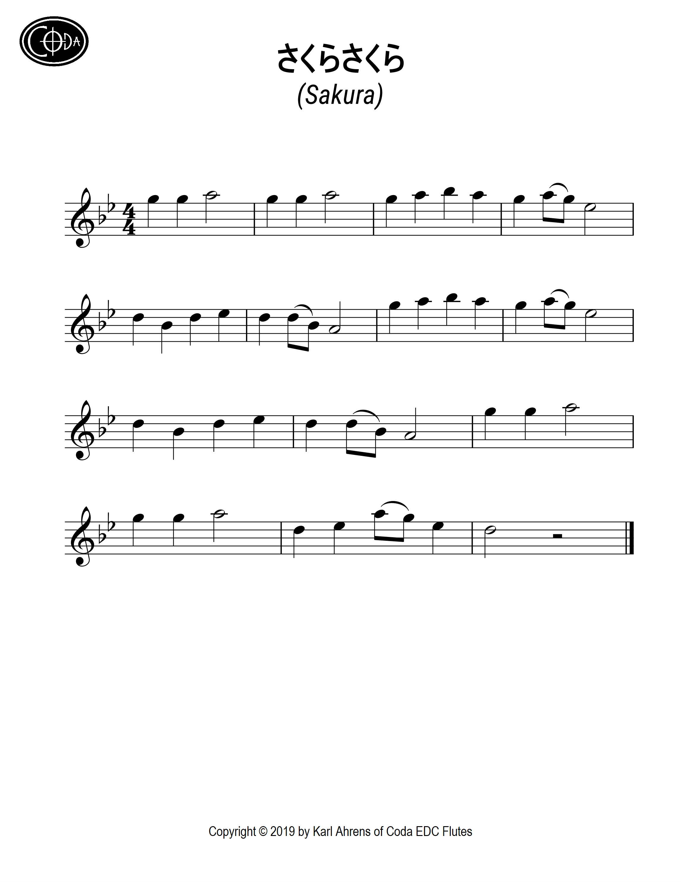 さくらさくら Sakura - Coda EDC Flutes