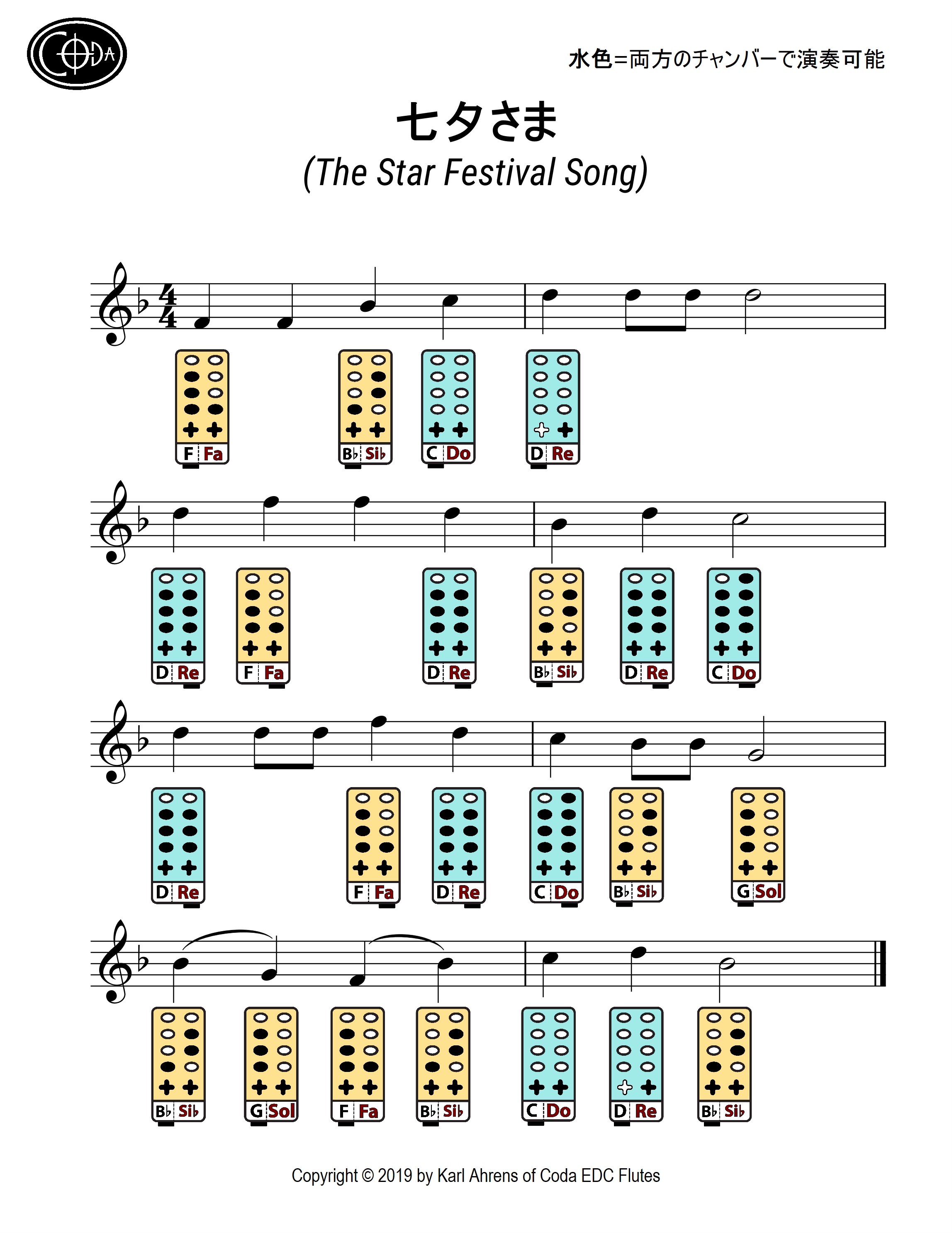 七夕さま The Star Festival Song - Coda EDC Flutes