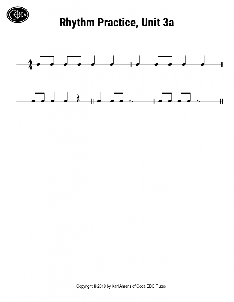 Rhythm Practice - Unit 3a - Coda EDC Flutes